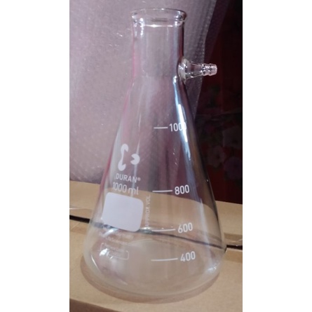 Jual Filtering FLASK 1000ml Duran / Erlenmeyer pipa samping 1000 ml ...