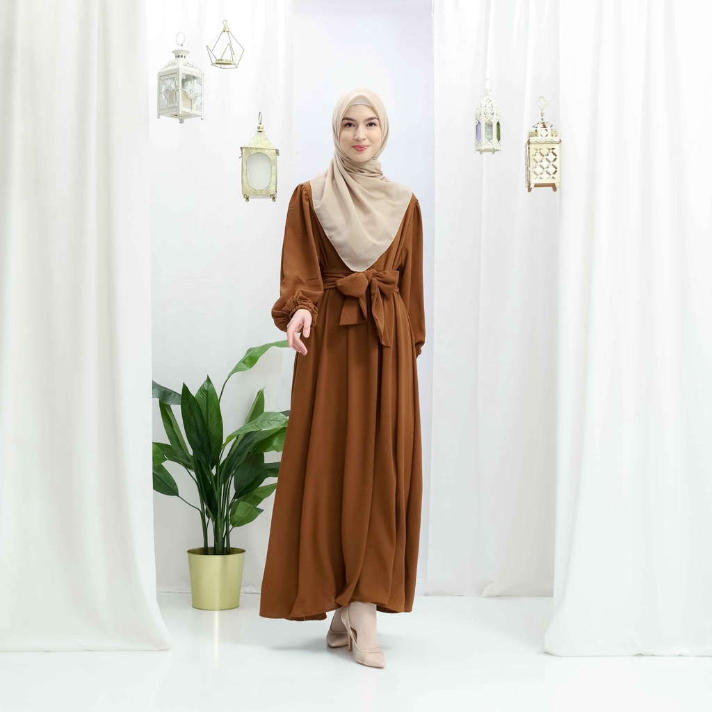 Jual Hani dress kyungmi gamis (Hazelnut) | Shopee Indonesia