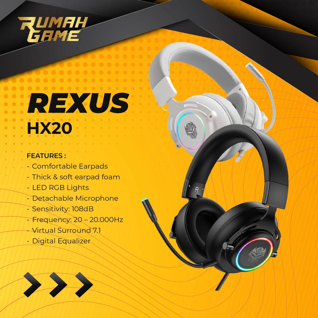 Jual Rexus HX20 Thundervox Stream Headset Gaming 7.1 Surround | Shopee ...
