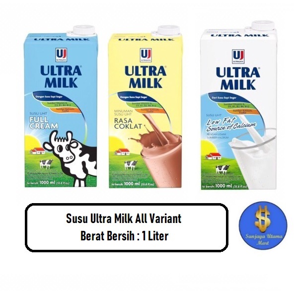 Jual Susu Ultra Milk UHT 1 Liter All Variant-Ultra Milk Susu UHT 1 ...