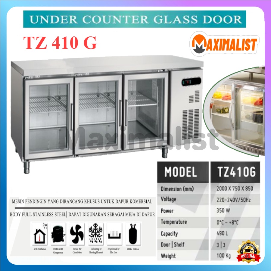 Jual CROWN TZ410G / TZ400G / TZ300G / TZ200G SS Undercounter Chiller ...