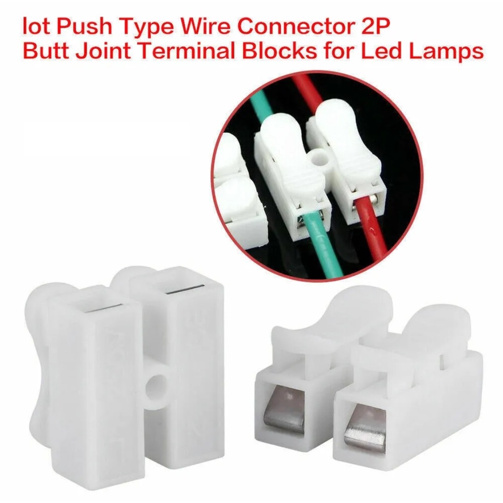 Jual Terminal Sambungan Kabel 2 Jalur Quick Connector Wire Spring CH2 ...