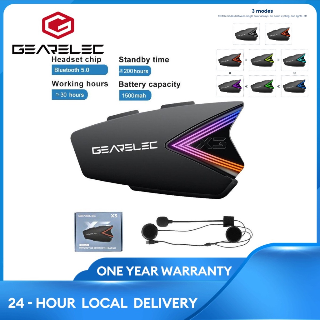 Jual GEARELEC X3 Bluetooth5.0 Helm Sepeda Motor Headset tahan air ...