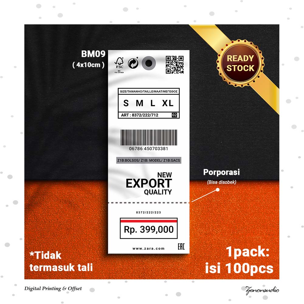 Jual [100pcs] Hangtag Label Baju Brand Zara Uniqlo H&M Nike Adidas ...