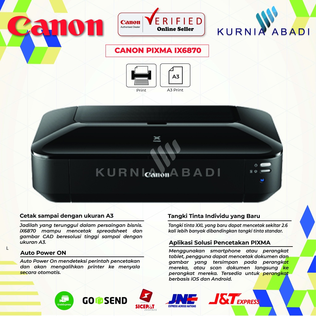 Jual Printer Canon PIXMA IX6870 Single Function Print Only A3 | Shopee ...