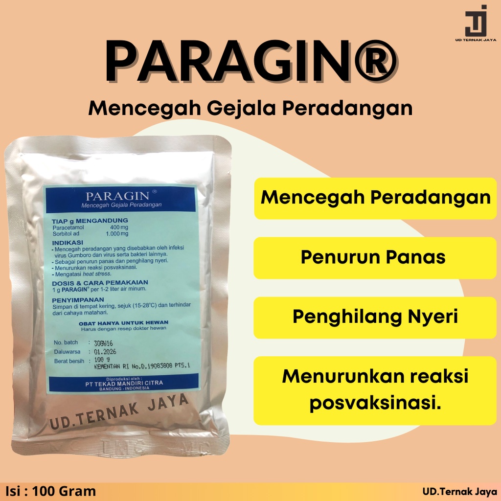 Jual Paragin 100 gram Obat Anti Peradangan Mencegah Peradangan Hewan ...