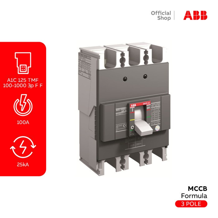 Jual ABB MCCB 3P 25KA 100A A1C 125 TMF 100-1000 3P F F 1SDA066719R1 | Shopee Indonesia