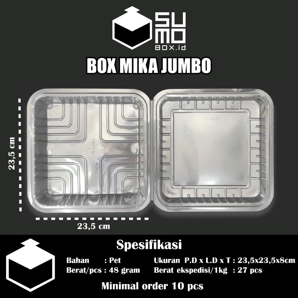 Jual Plastik mika kue ukuran 1x jumbo / mika kotak makanan besar / box ...