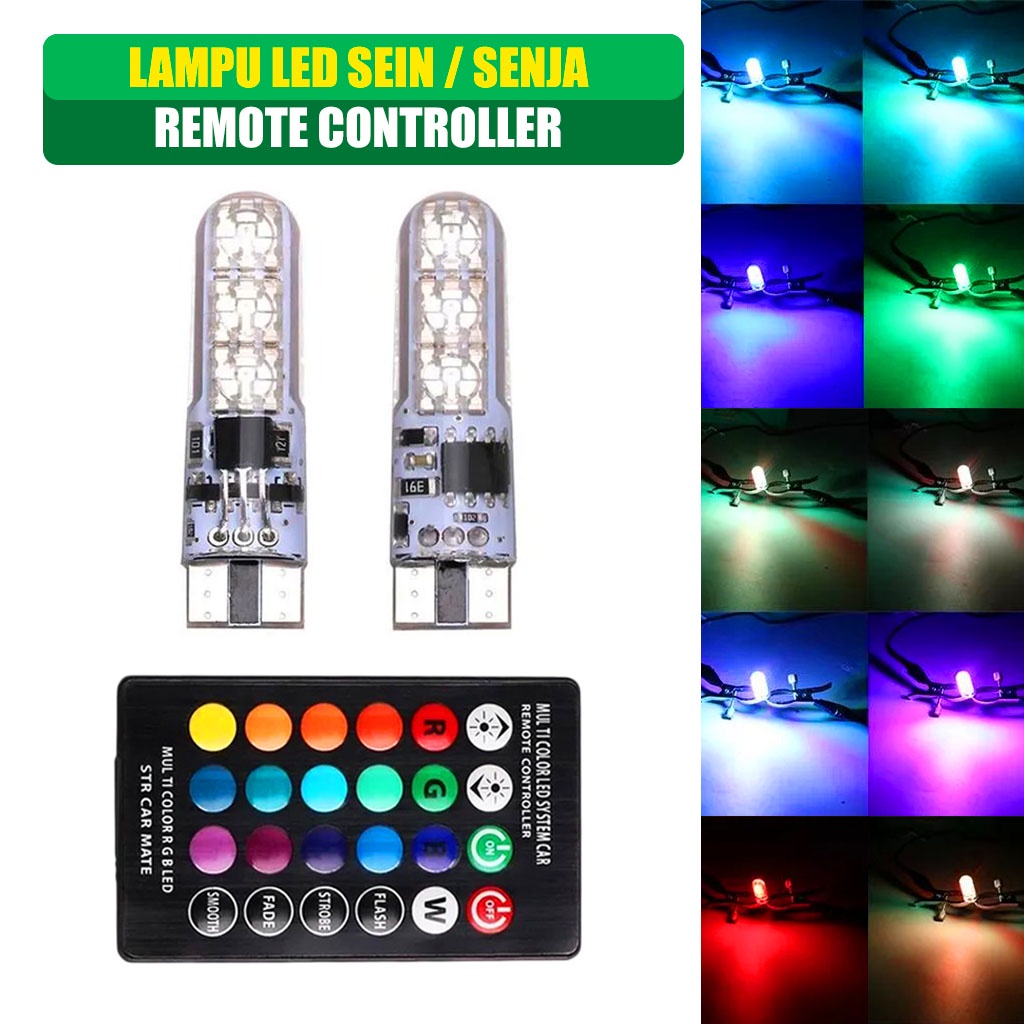 Jual Lampu Senja LED RGB T10 5050 SMD 16 Warna Dengan Remot Control ...