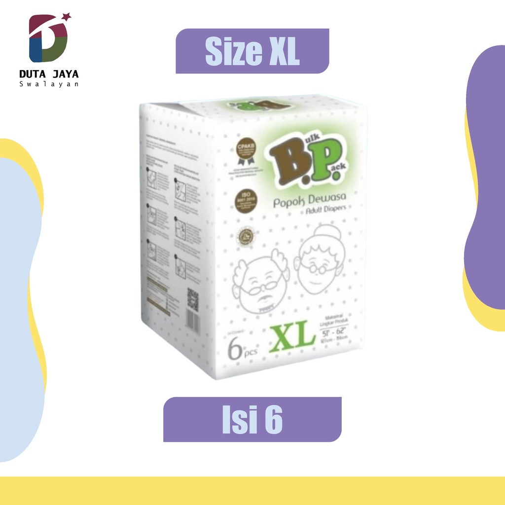 Jual BP Adult Diapers Bulk Pack Pempers Popok Dewasa Perekat Size XL Isi 6 Pcs | Shopee Indonesia