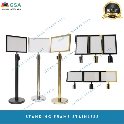 Jual Standing Sign Frame Stainless Papan Tiang Antrian | Shopee Indonesia