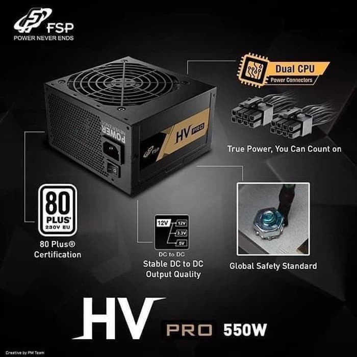 Jual POWER SUPPLY FSP HV PRO 550W 80+ BRONZE | Shopee Indonesia