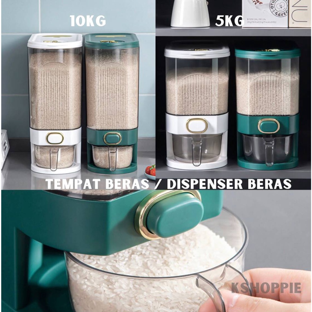 Jual Dispenser Beras Rice Storage 5KG dan 10KG Kontainer Beras Tempat ...
