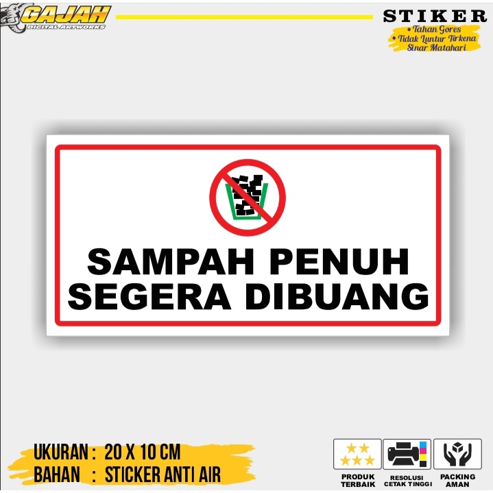 Jual STIKER SAMPAH PENUH SEGERA DIBUANG | Shopee Indonesia