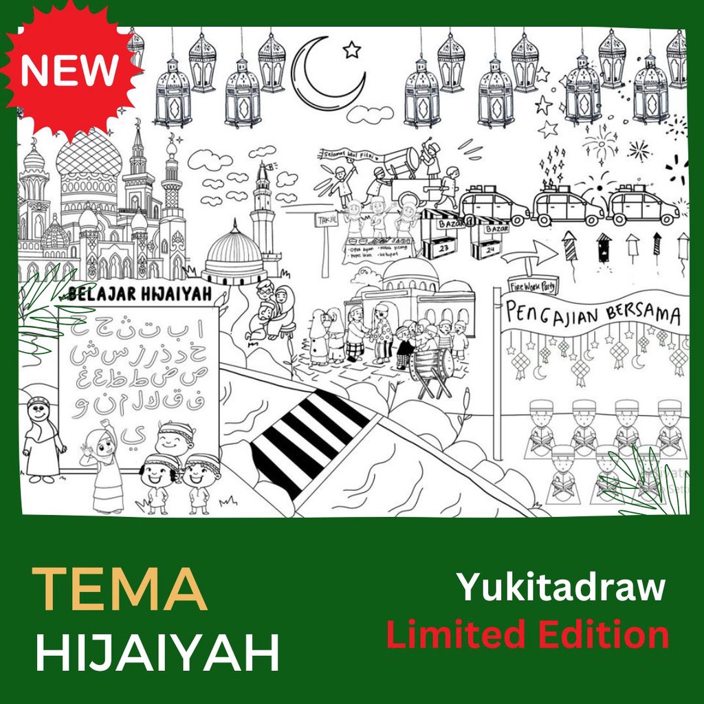 Jual YUKITADRAW - Poster Mewarnai Raksasa Giant Coloring Sheet Jumbo ...