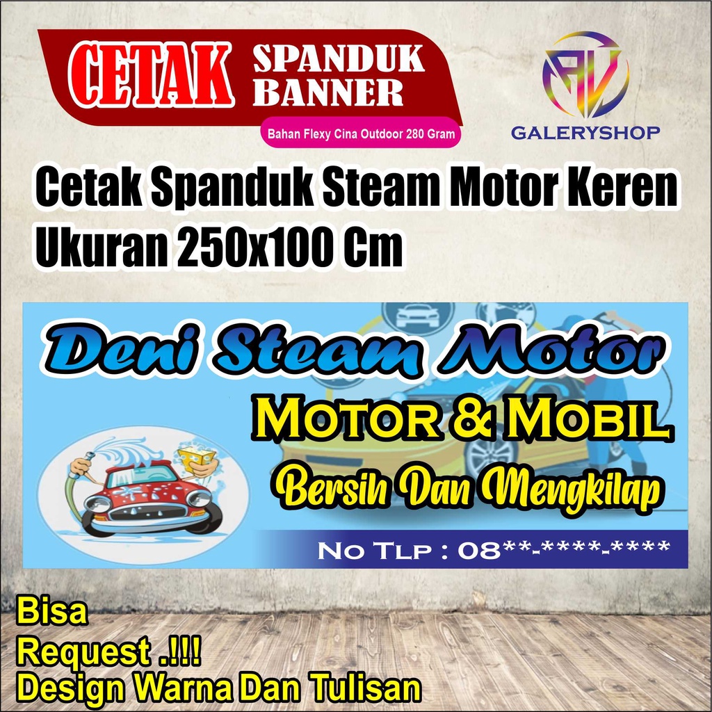 Jual Cetak Spanduk banner Steam Motor Keren custom 250x100cm | Shopee ...