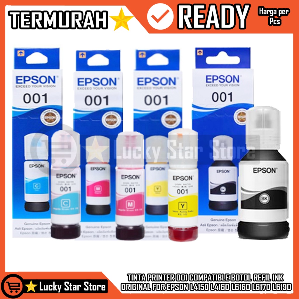 Jual Epson Tinta Printer 001 All Series L4150 L4160 L6160 L6170 L6190 ...