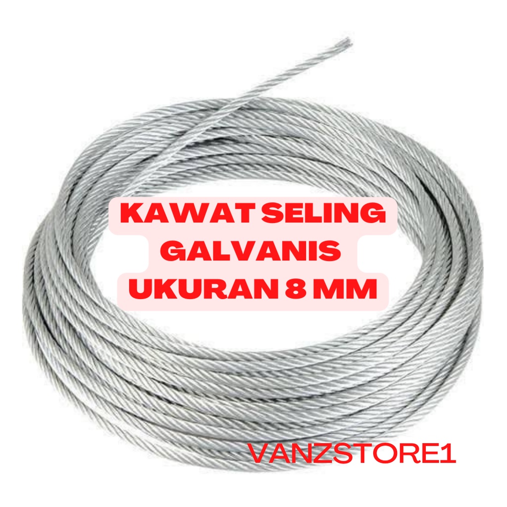 Jual Kawat Seling Galvanis 8 mm / Wire rope 8mm | Shopee Indonesia