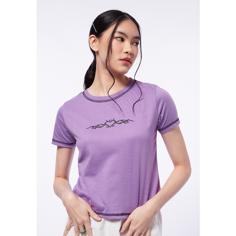 Jual COLORBOX Short Sleeve Graphic T-Shirt Purple | Shopee Indonesia