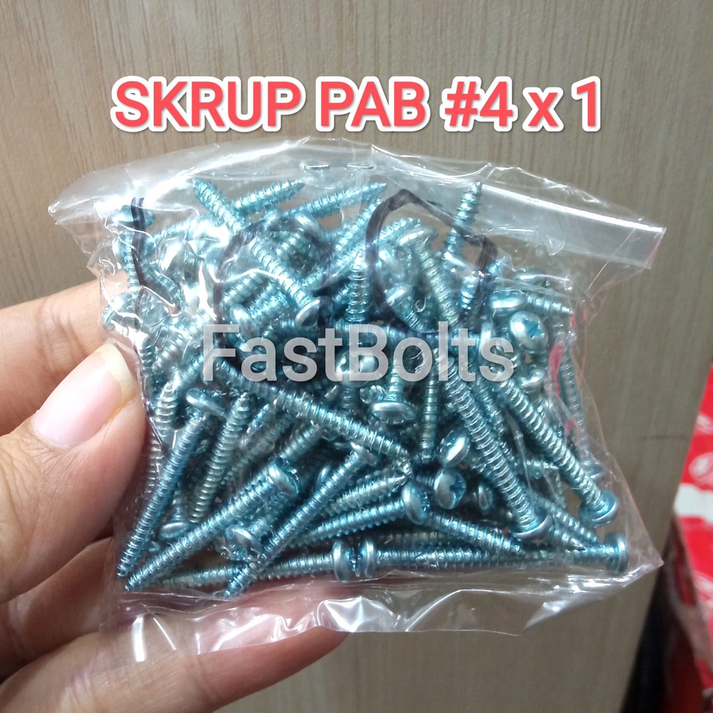 Jual Baut Skrup Transistor PAB 4 x 1 Sekrup Tapping Kepala Bulat ...