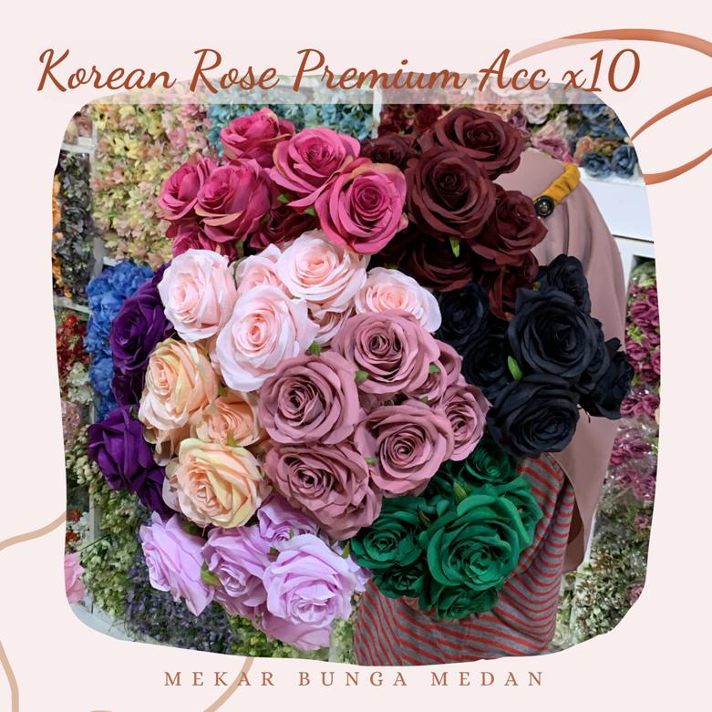 Jual (HL 7) - Bunga Artifisial Korean Delilah Rose Bunch x 10 Dekorasi ...