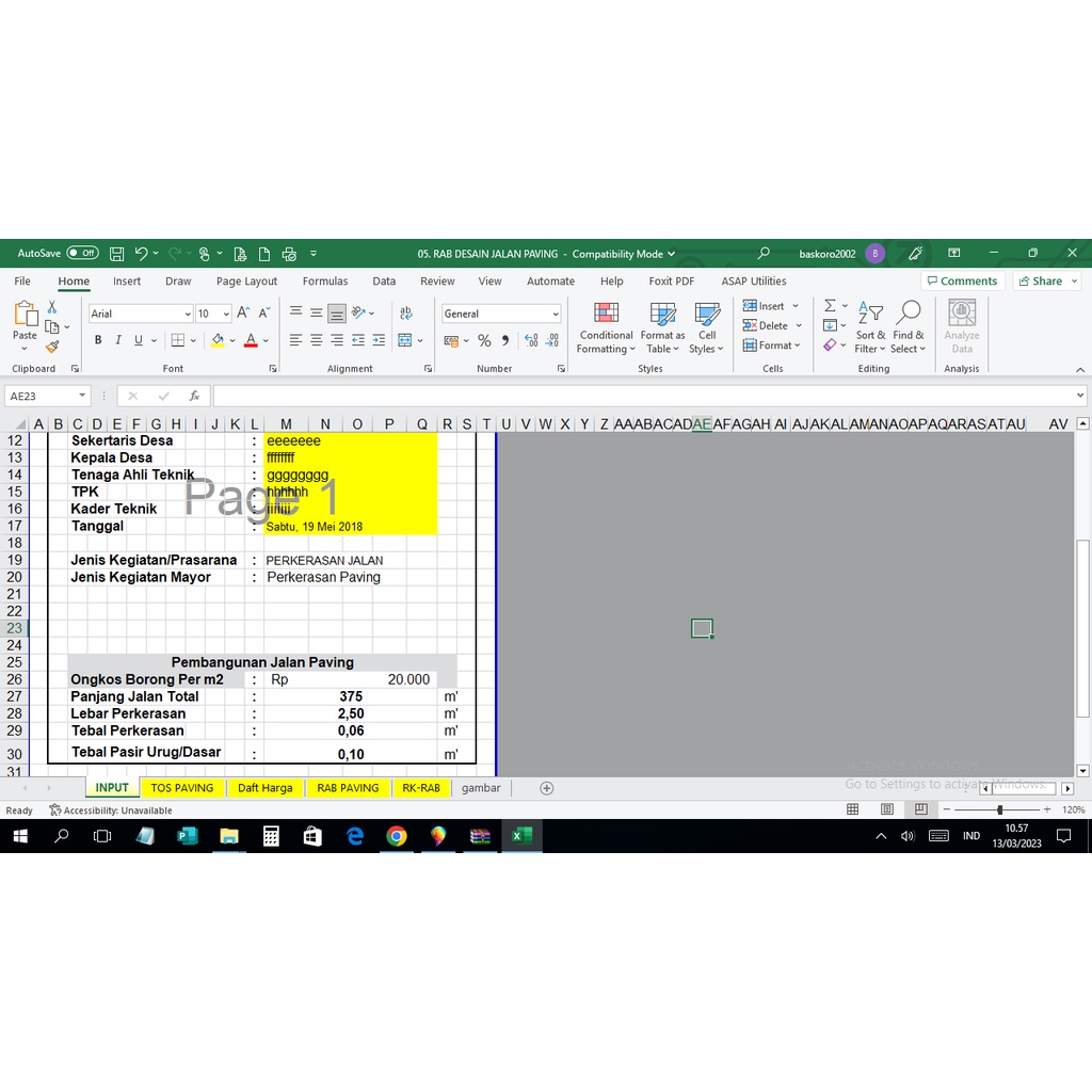 Jual Aplikasi RAB Desain Jalan Paving Untuk Proyek Desa Umum dan ...