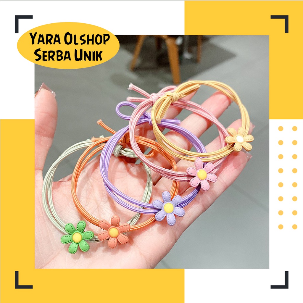 Jual IKATAN RAMBUT KOREA ICON BUNGA KECIL IMPORT / IKAT RAMBUT KARET ...