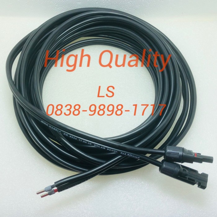 Jual Twin Kabel 2x4mm2 Solar Panel 5 Meter + MC4 Conn + Ferrule (Hitam) | Shopee Indonesia