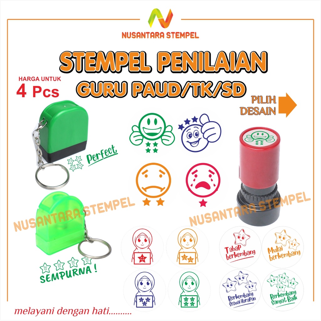 Jual Stempel Nilai TK SD Paud Stampel Penilaian Guru Stamp Teacher ...
