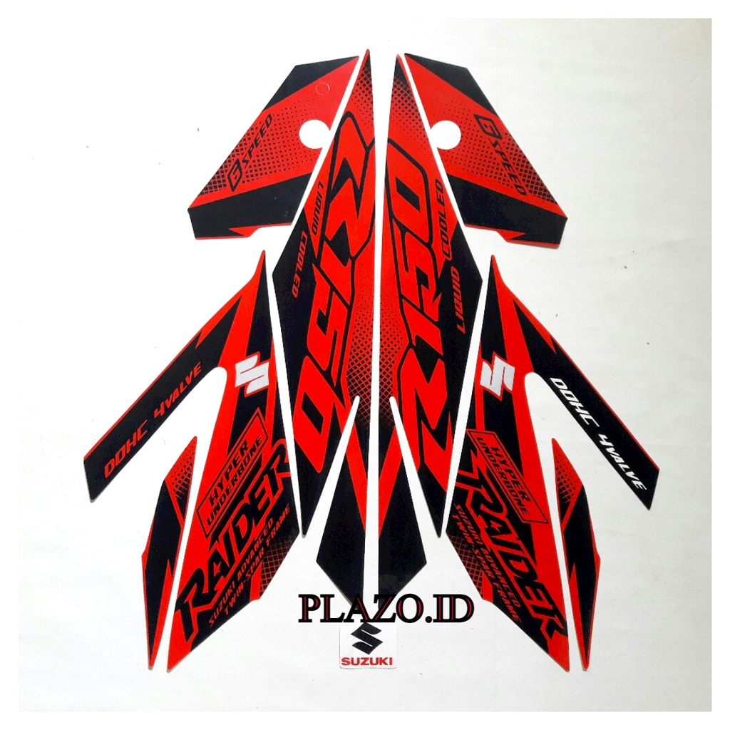 Jual sticker striping lis motor suzuki raider r150 2017 merah | Shopee ...