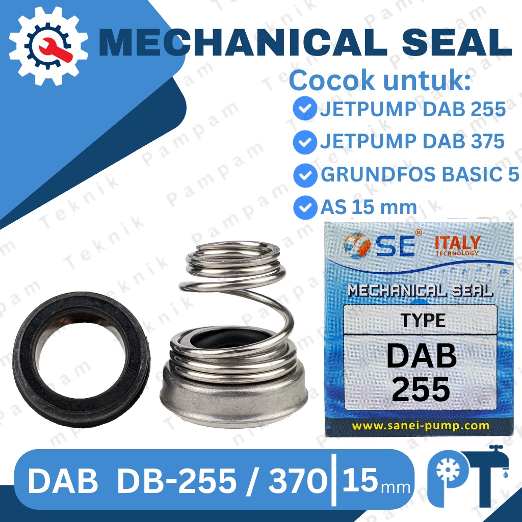 Jual MECHANICAL SEAL DAB 255 / 370 KRUCUT SAN-EI ORIGINAL SIL MEKANIK KEONG KERUCUT POMPA AIR ...