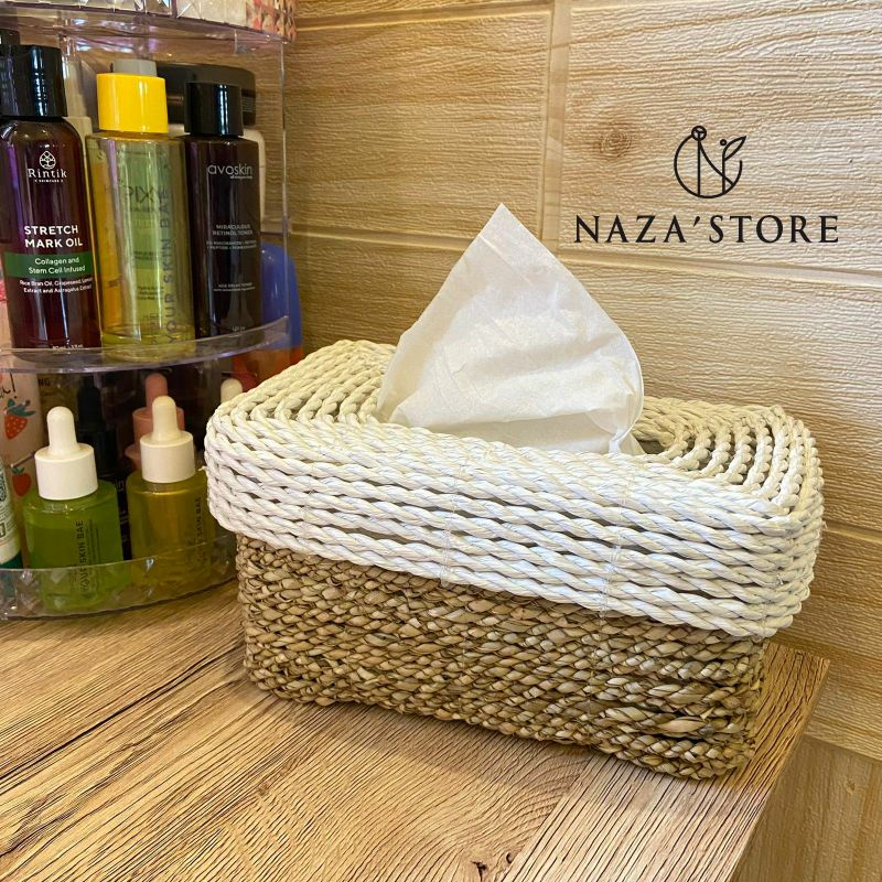 Jual Kotak Tissue Box Tempat Tisu Anyaman Rotan Aestetik Unik | Shopee ...