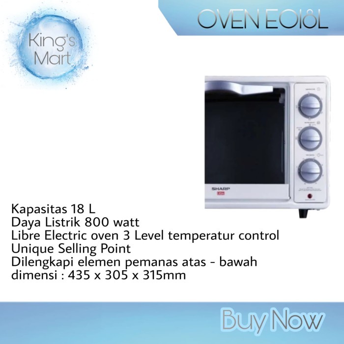 Jual SHARP OVEN LISTRIK EO18L/OVEN LISTRIK SHARP LOW WATT BERGARANSI ...