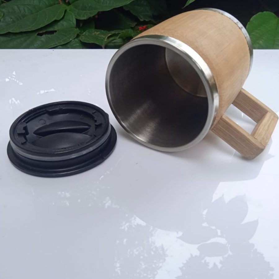 Jual Mug Bambu Stainless Unik Cocok Untuk Souvenir, Mug Bambu 450 ml ...