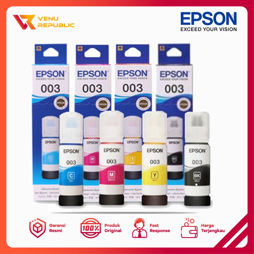 Jual Tinta Epson 003 Original Refill Printer L1210 L1250 L3110 L3210 ...