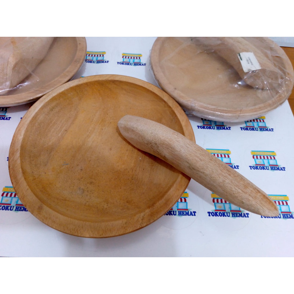 Jual COBEK KAYU PINUS 1 SET TEMPAT ULEKAN CABE COBEK ULEG SAMBEL BUMBU ...