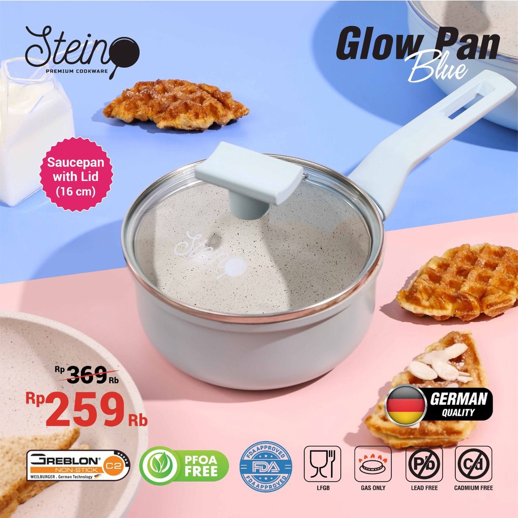 Jual Steincookware Stein Saucepan 16 cm 16cm Panci Susu Pink Biru Glow ...