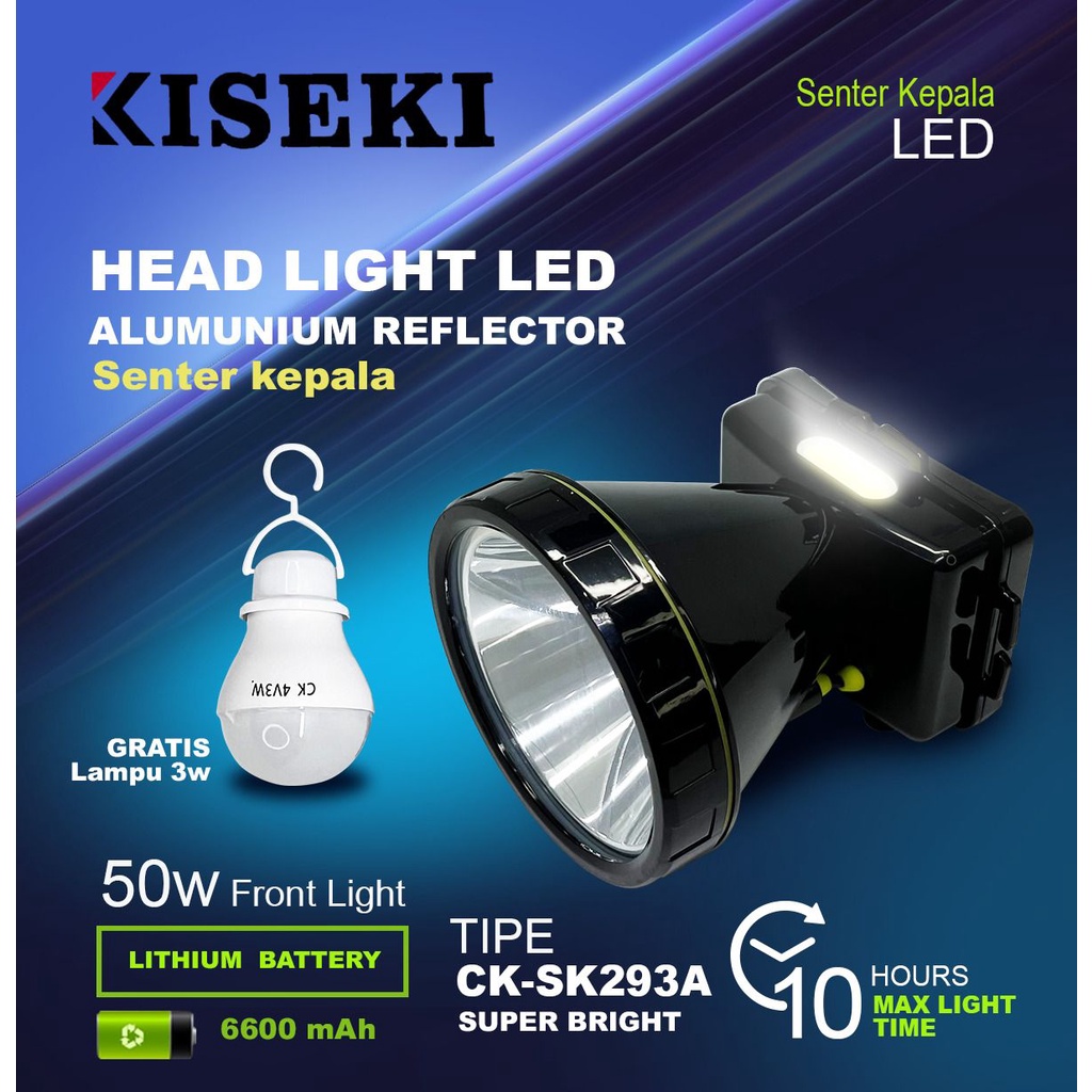 Jual Kiseki Senter Kepala Ck-293A 50Watt | Headlamp Outdoor | Led ...