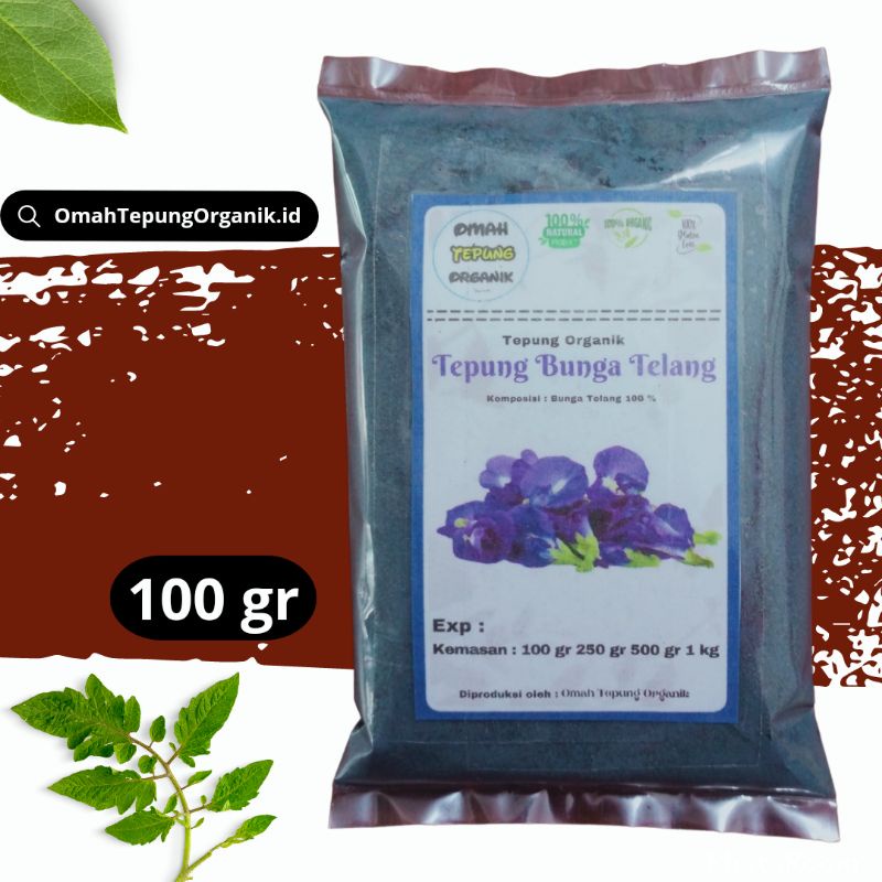 Jual Bubuk Bunga Telang kemasan 100 gram/tepung Bunga Telang kemasan ...