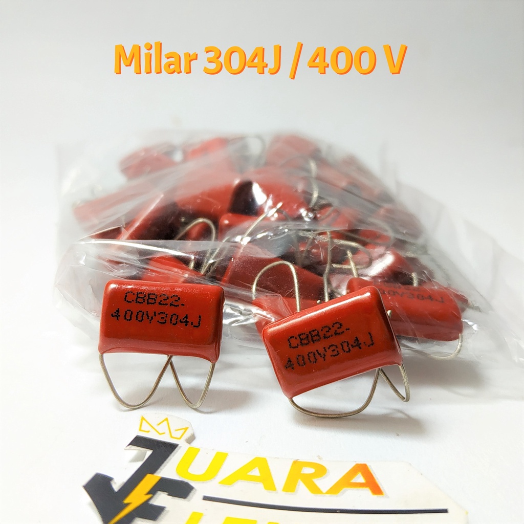 Jual Capasitor Milar 304J / 400V Merah | Kapasitor Milar 304 J / 400 ...