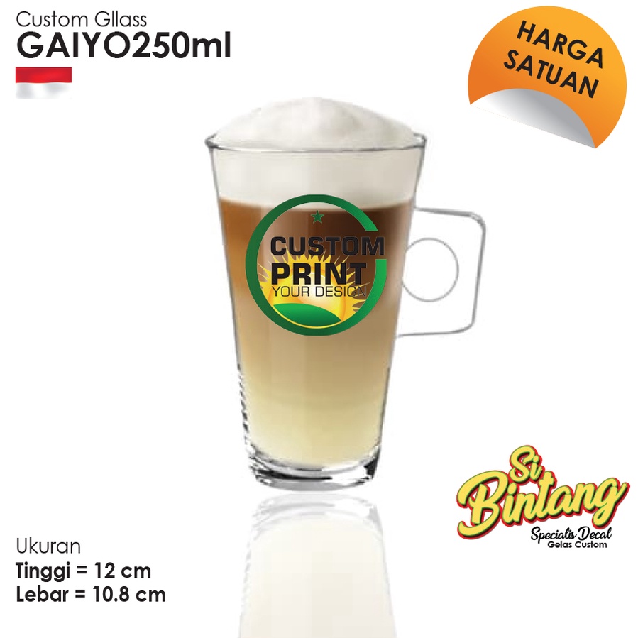 Jual GELAS CUSTOM- Model Gaiyo - Gelas bening - Cetak Suka-suka ...