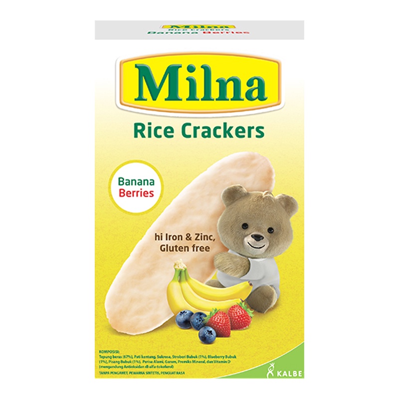 Jual Milna Rice Crackers Biskuit Bayi Banana Berries 20 g | Shopee ...