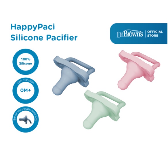 Jual Dr.Brown's Happy Paci One-Piece Silicone Pacifier, 0m+,1-Pack ...