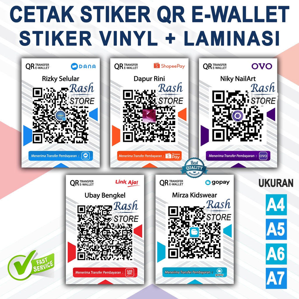 Jual CETAK/PRINT STIKER QR E-WALLET (DOMPET DIGITAL) | Shopee Indonesia