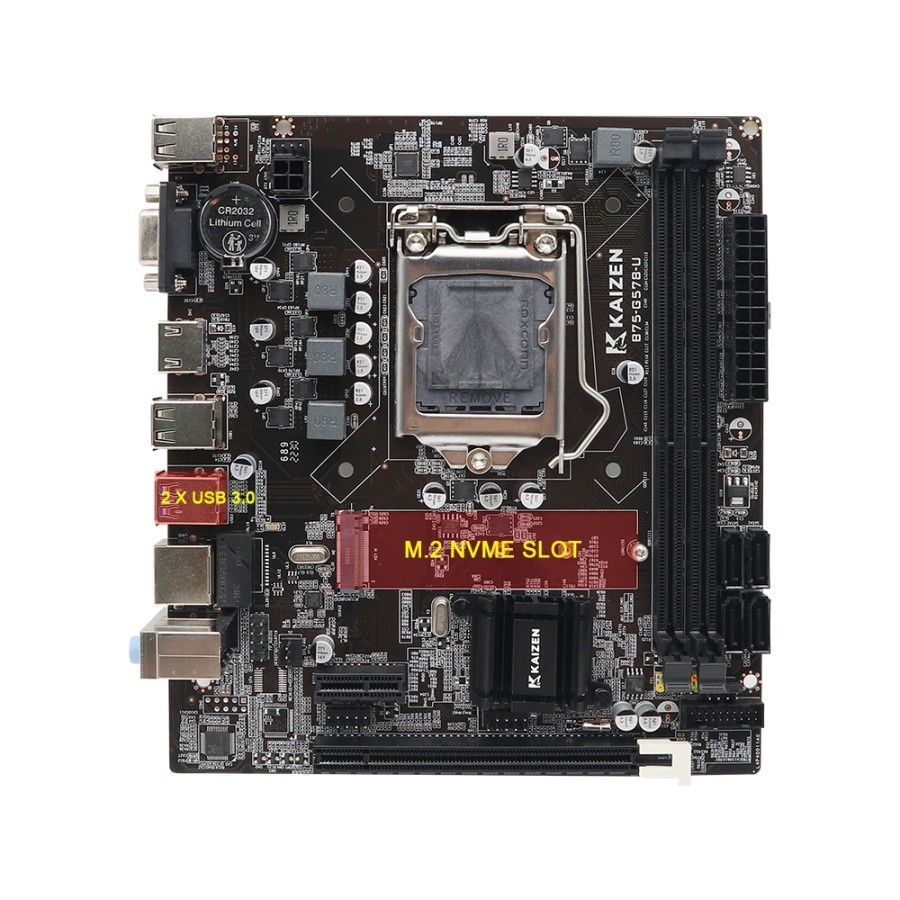 Jual Motherboard KAIZEN B75 M.2 NVME LGA 1155 DDR3 B75 GARANSI RESMI 3 ...