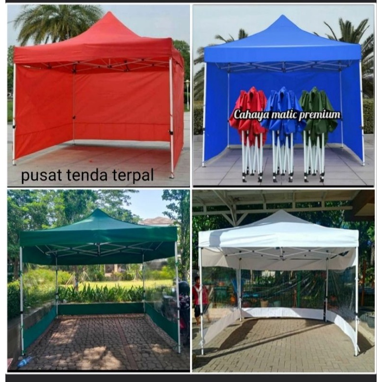 Jual Tenda lipat premium ukuran 3x3 besi tebal bahan atap sudah ...