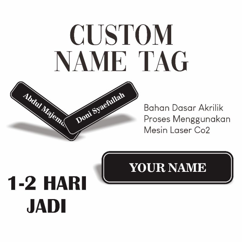 Jual NAME TAG AKRILIK / NAME TAG CUSTOM / NAME TAG GRAFIR | Shopee ...