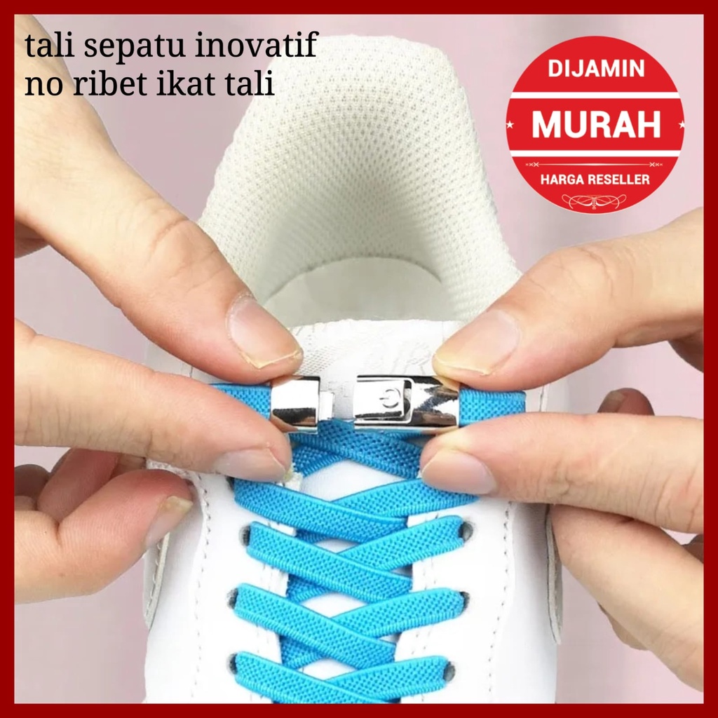 Jual TALI SEPATU PRAKTIS TANPA IKAT TALI SEPATU GEPENG ELASTIS SHOE ...