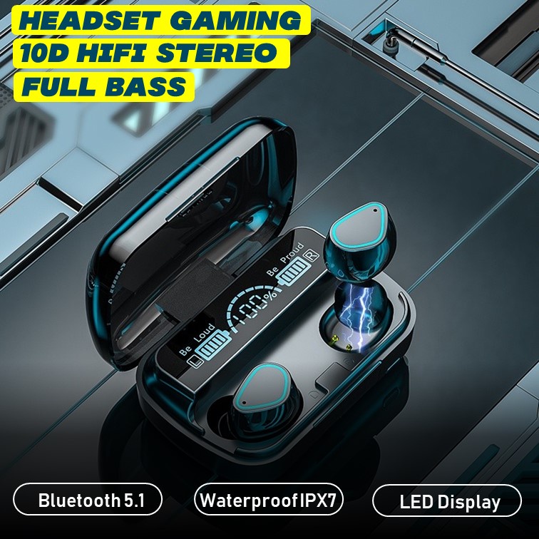 Jual Earphone TWS M10 Headset Gaming Bluetooth Wireless HiFi Stereo ...