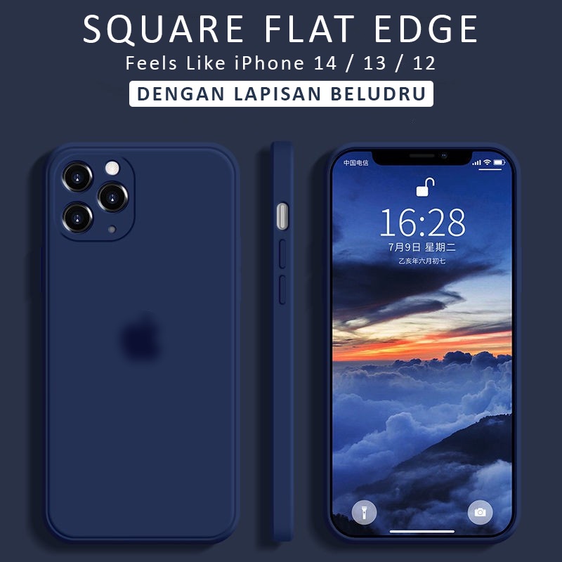 Jual SQUARE FLAT EDGE Soft Case iPhone 11 12 13 PRO MAX X XR XS 7 8 ...
